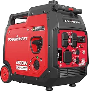 Amazon.com : PowerSmart 4500 Watt Quiet Inverter Generator - Gas ...