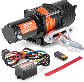 VEVOR Electric Winch 3500lbs DC 12V Winch for ATV/UTV with Φ0.2"x468 ...