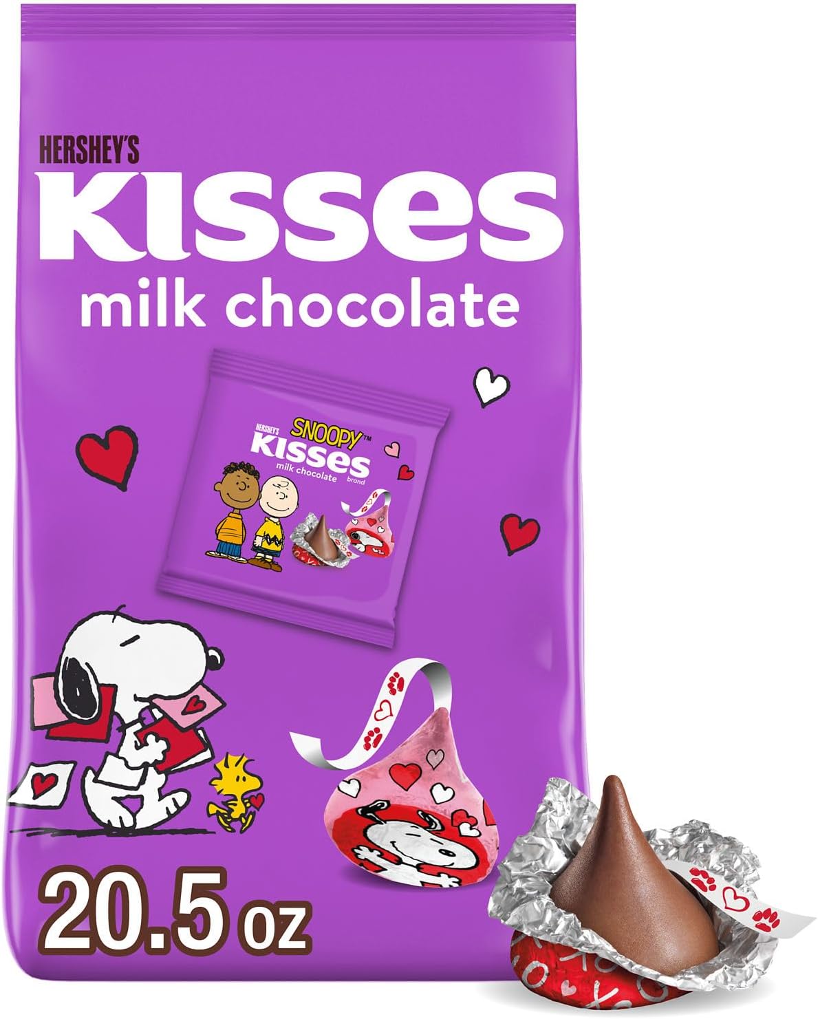 Amazon.com : VAL HERSHEY'S Milk Chocolate KISSES With Snoopy & Friends ...