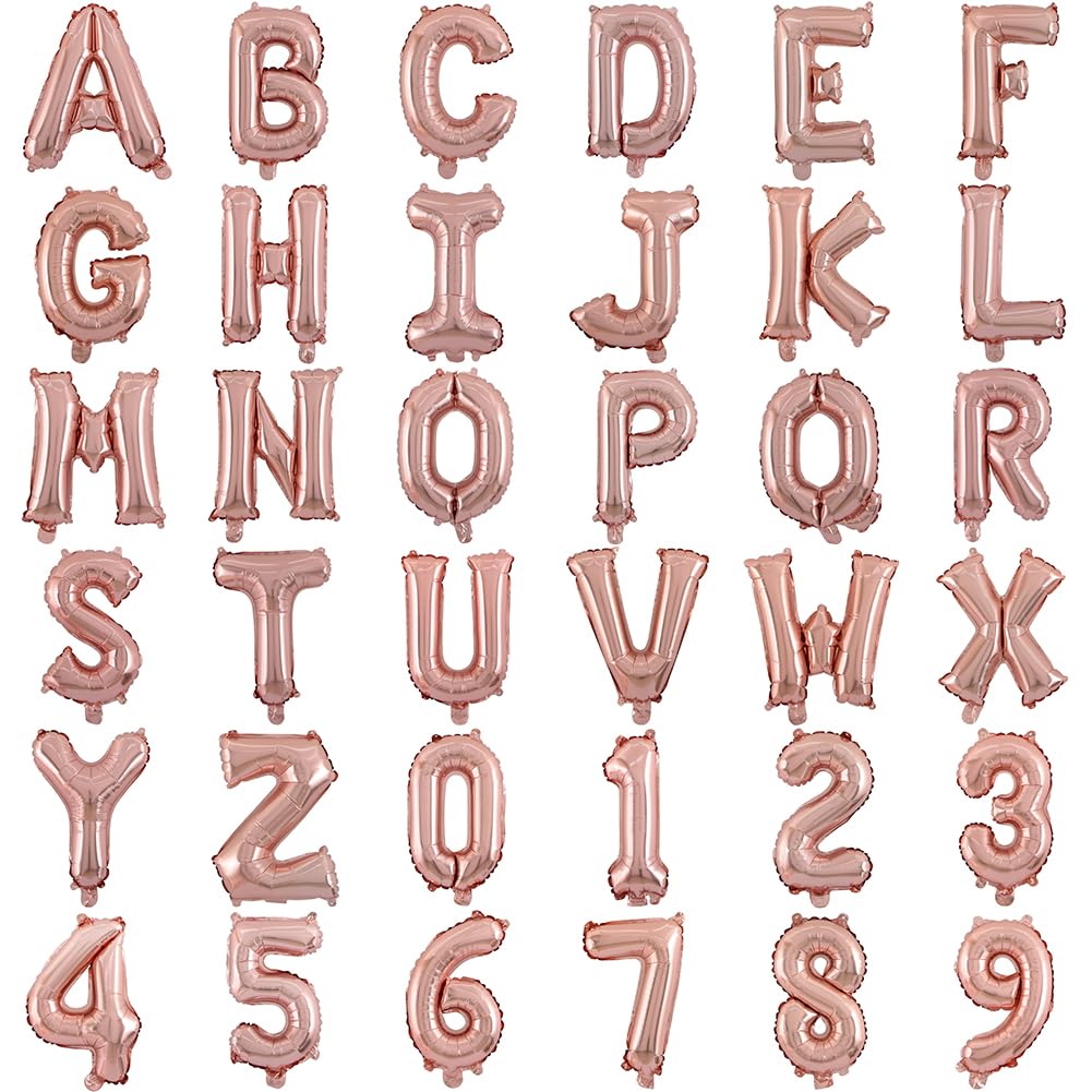 Amazon.com: 36pcs Rose Gold Custom Letter Balloons Kit 16Inch, DIY ...