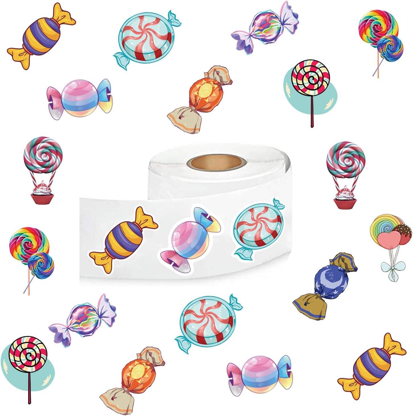 Amazon.com: 500 Pcs Candy Aesthetic Cute Round Seal Label Self-Adhesive ...