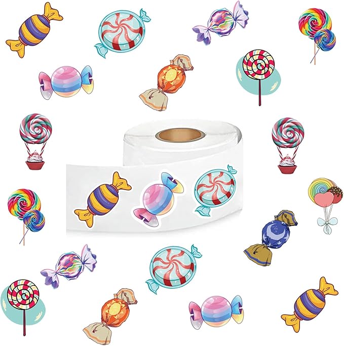 Amazon.com: 500 Pcs Candy Aesthetic Cute Round Seal Label Self-Adhesive ...