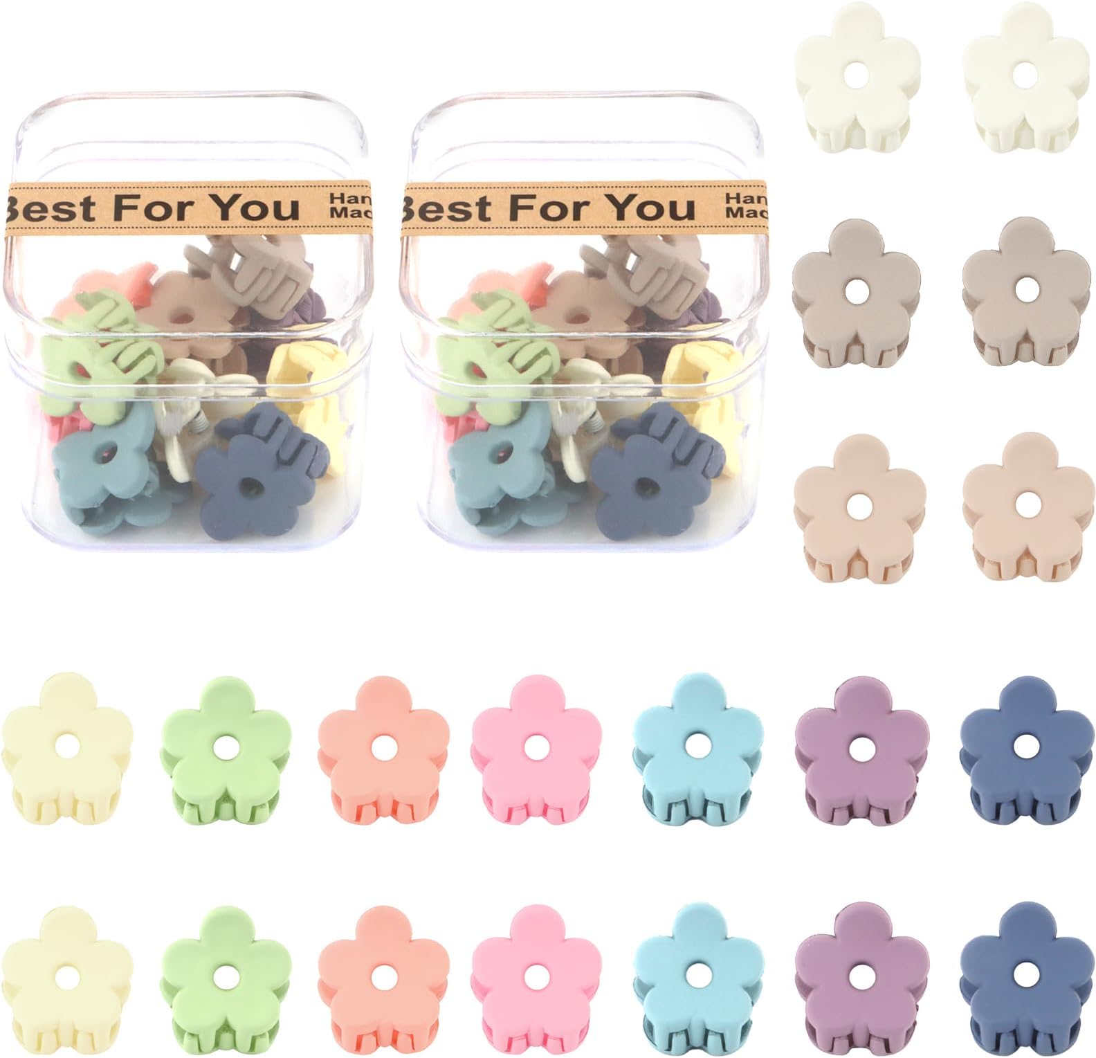 Amazon.com : YISSION 20Pcs Mini Flower Hair Claw Clips with Box ...