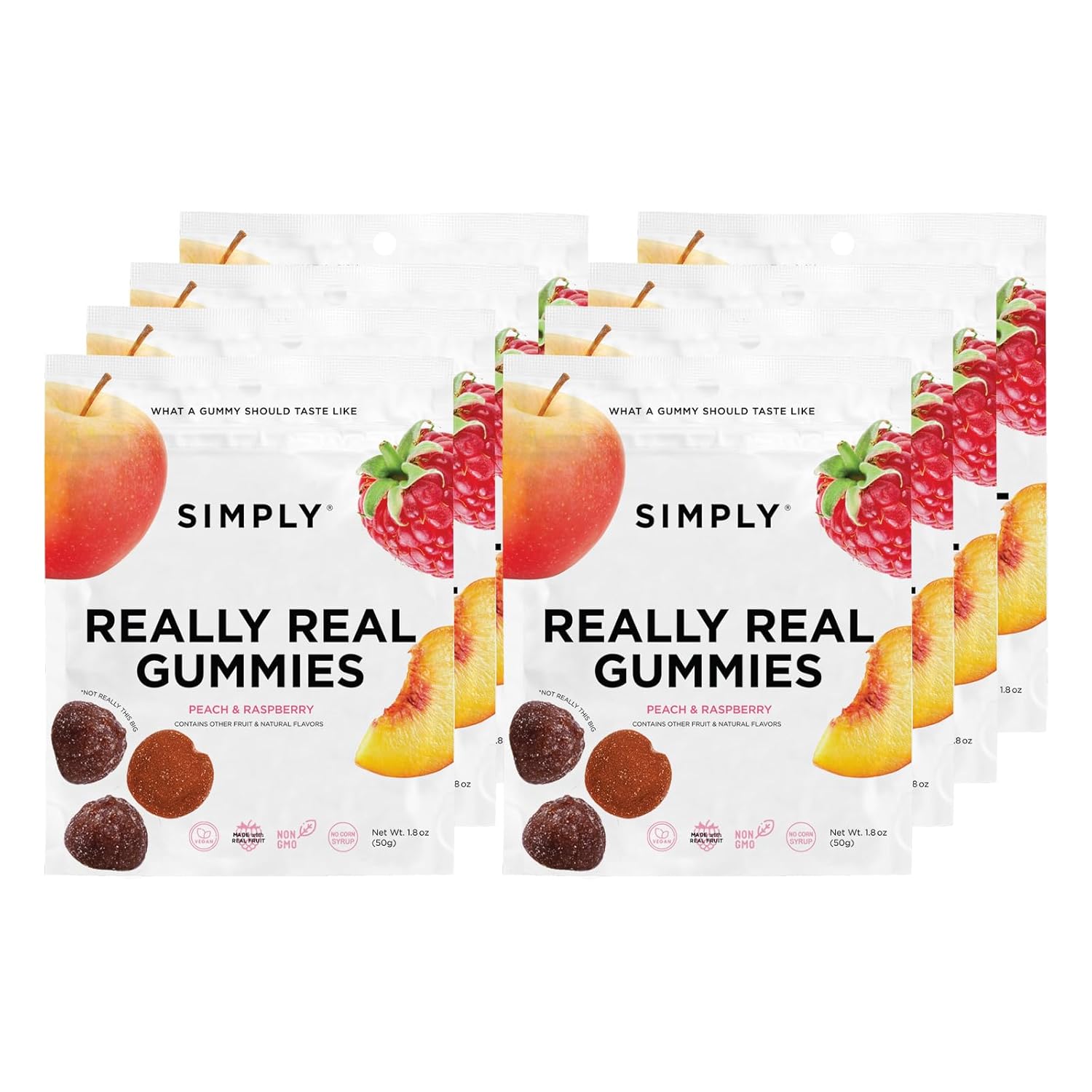 Amazon.com : SIMPLY Really Real Gummies | Made with Real Fruit | Peach ...