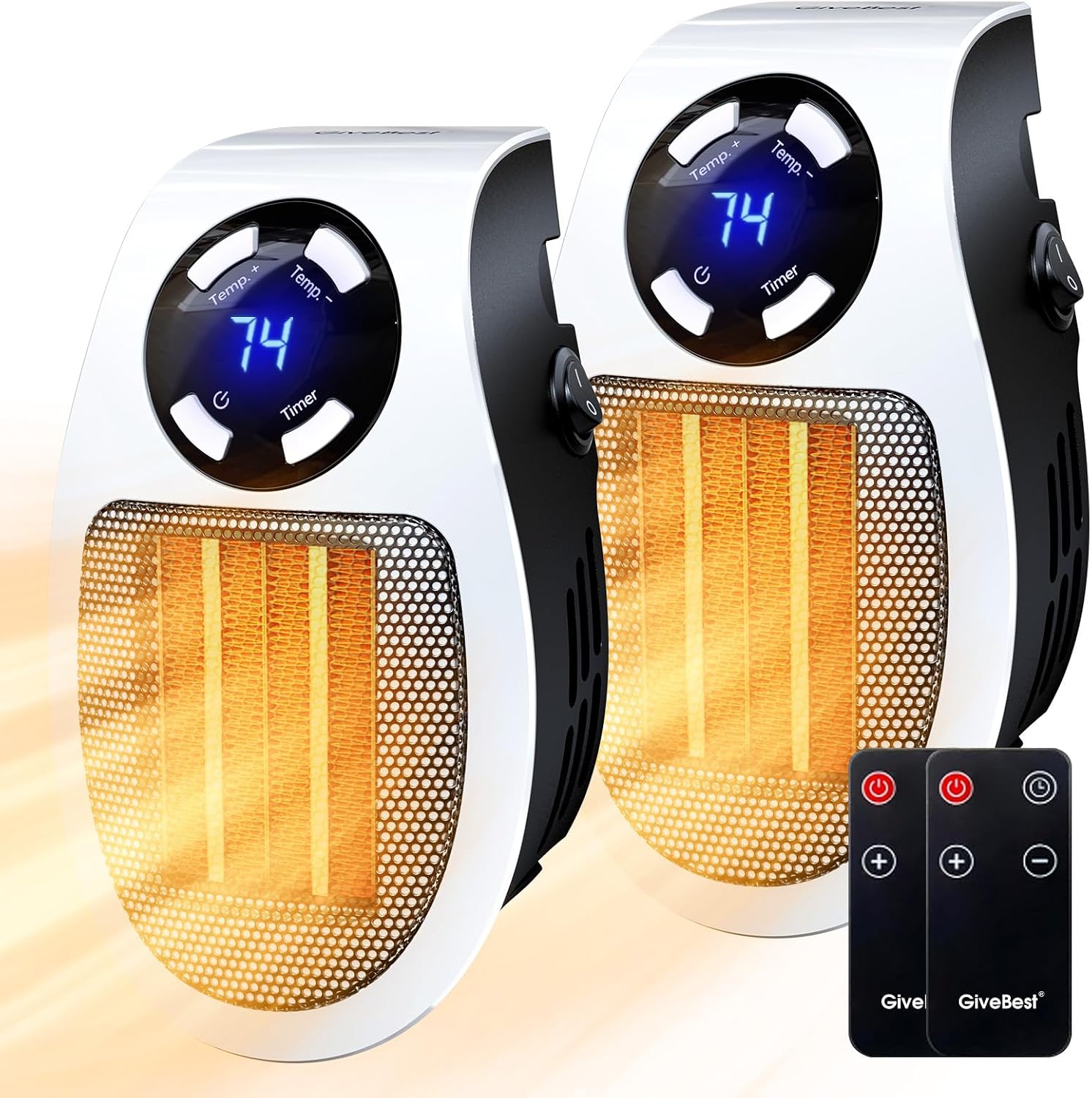 Amazon.com: GiveBest 2pcs Space Heater Remote, 450W Wall Outlet ...