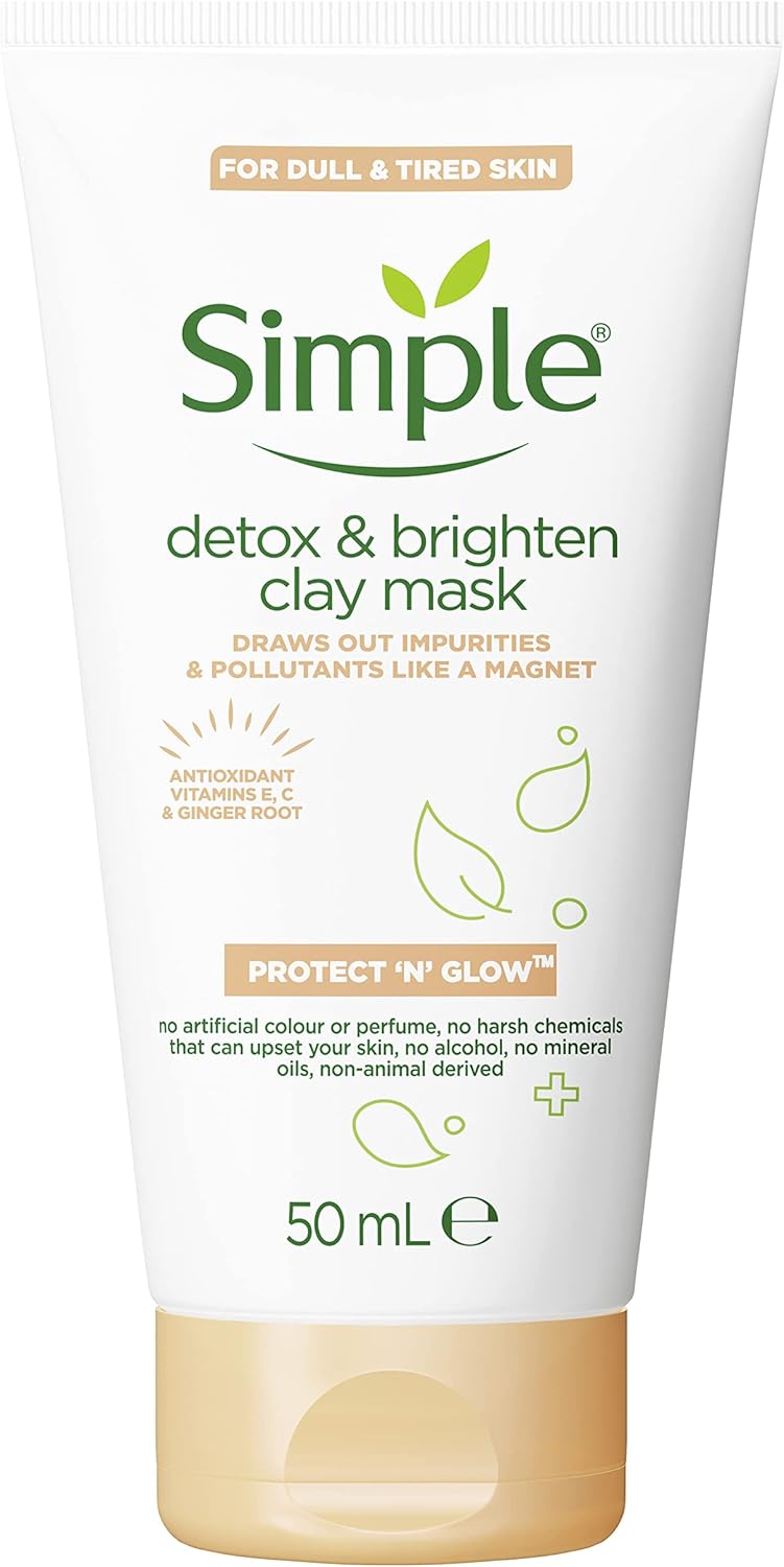 Simple Protect 'N' Glow Detox & Brighten Clay Mask deep-cleansing and ...