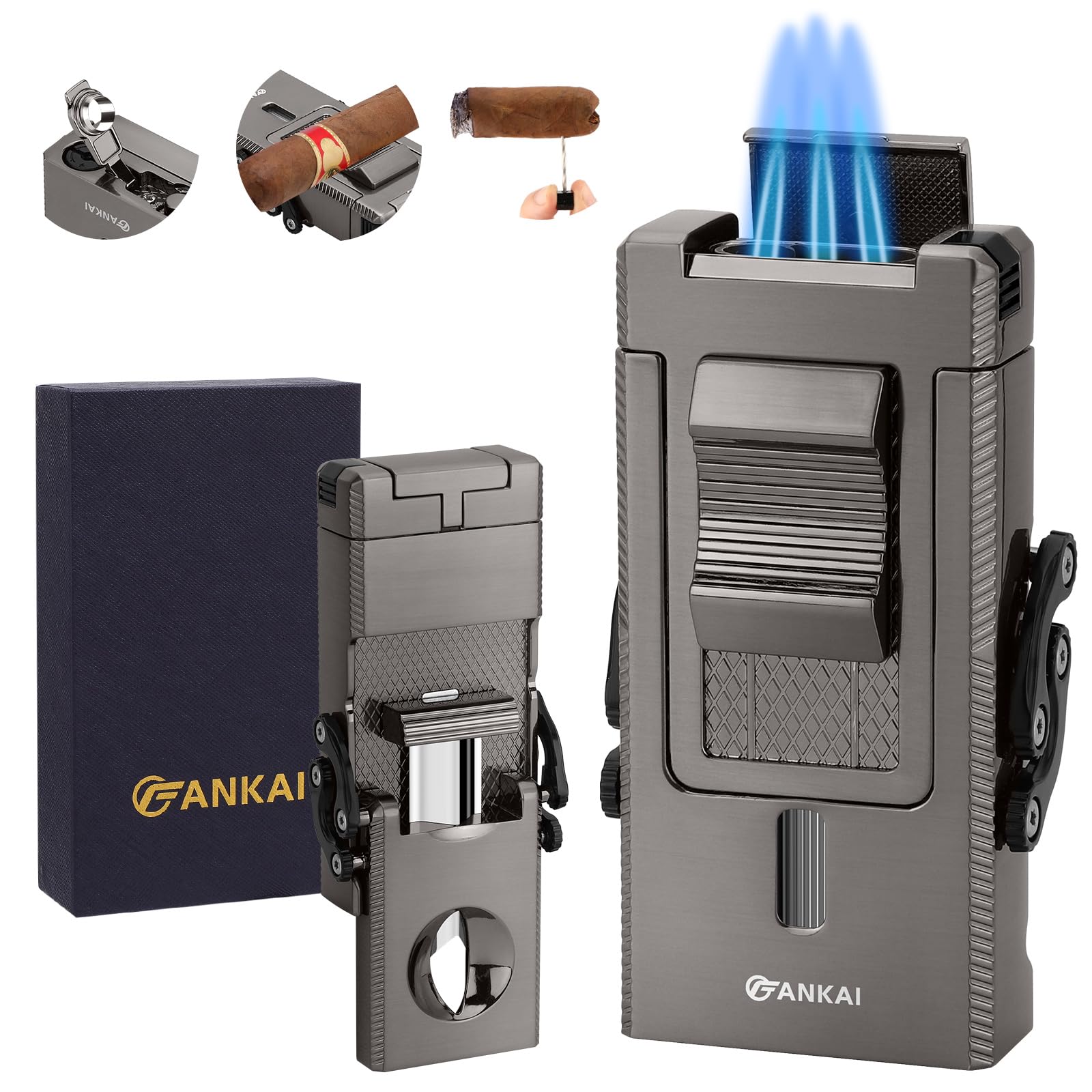Amazon.com: FANKAI Cigar Lighter, Multi-Tool Torch Lighter with Sliding ...