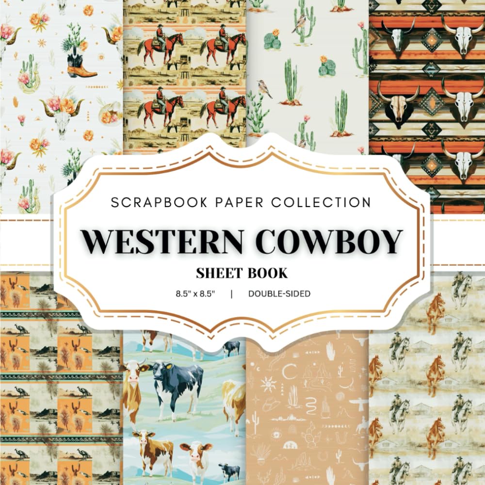 Western Cowboy Scrapbook Paper Collection: 20 Wild West-Patterned ...