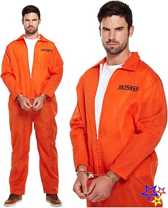 HENBRANDT Classic Orange Prisoner Overall Jumpsuit Boiler Suit Convict ...