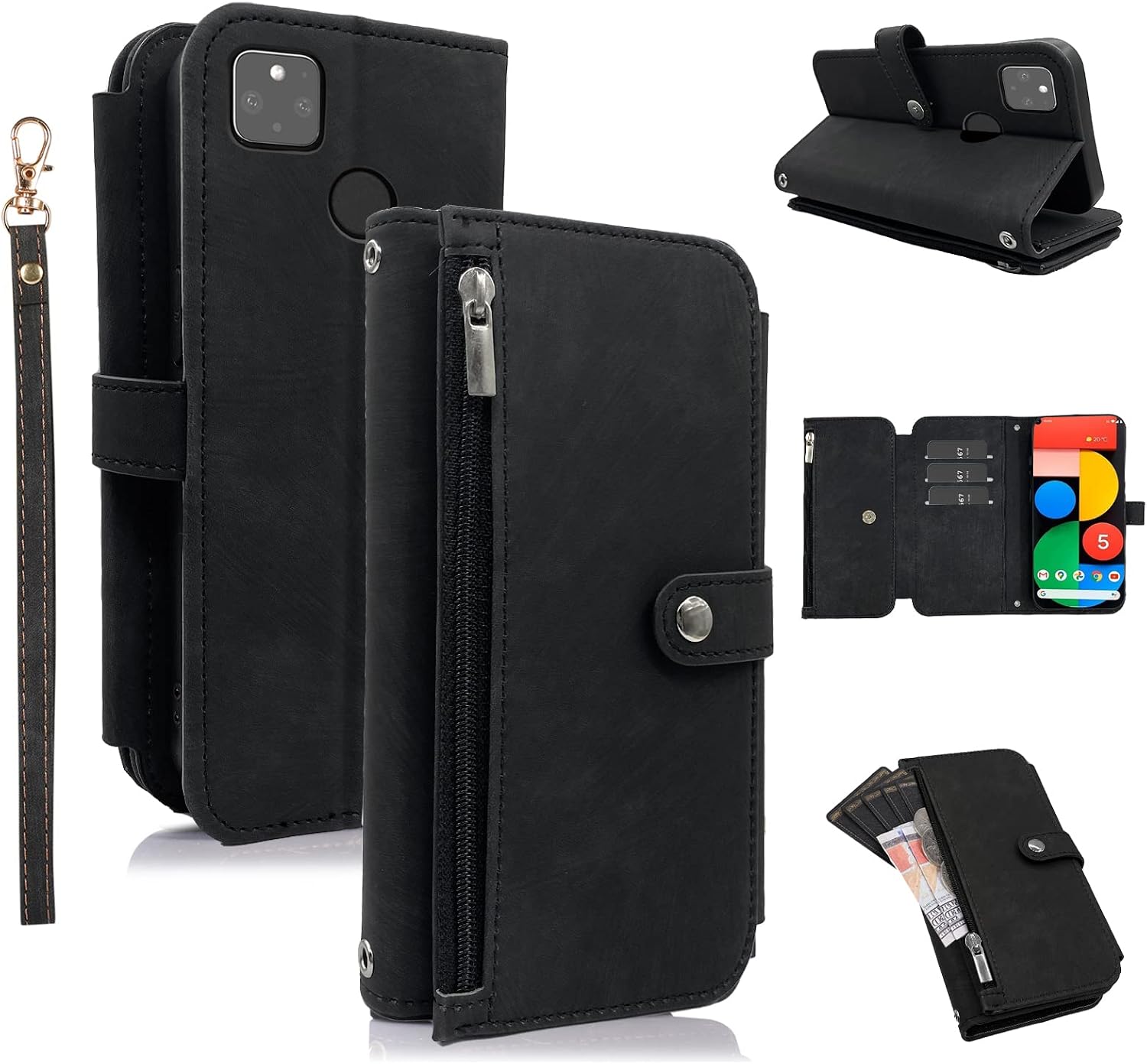 Amazon.com: Furiet Compatible with Google Pixel 5 Wallet Case 9 Card ...