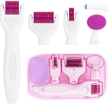 LOPHE Derma roller, 6 in 1 Microneedling Derma Roller für Körper und ...