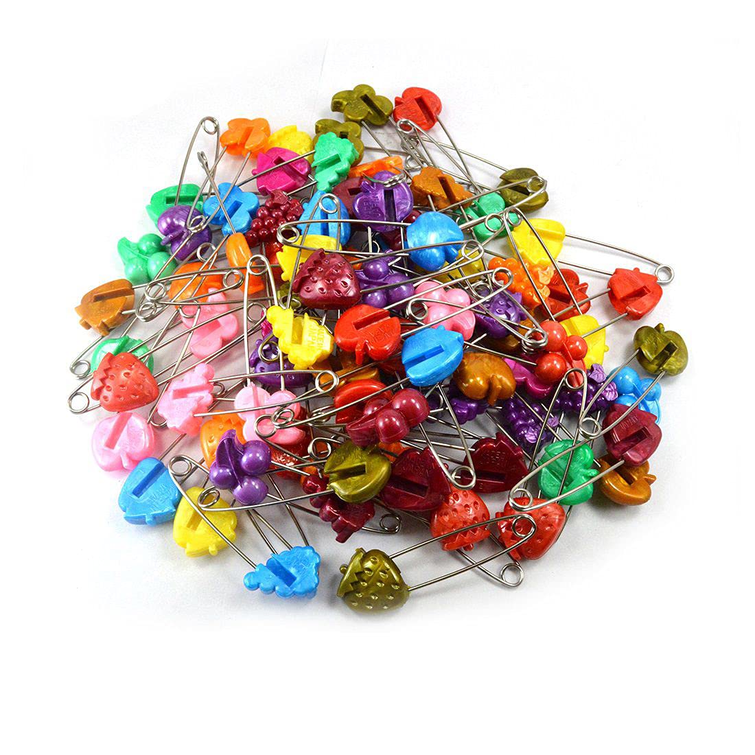 Pmw - Saree Pins - Sari Pins - Fruit Shape Multi colour Steel Safety ...