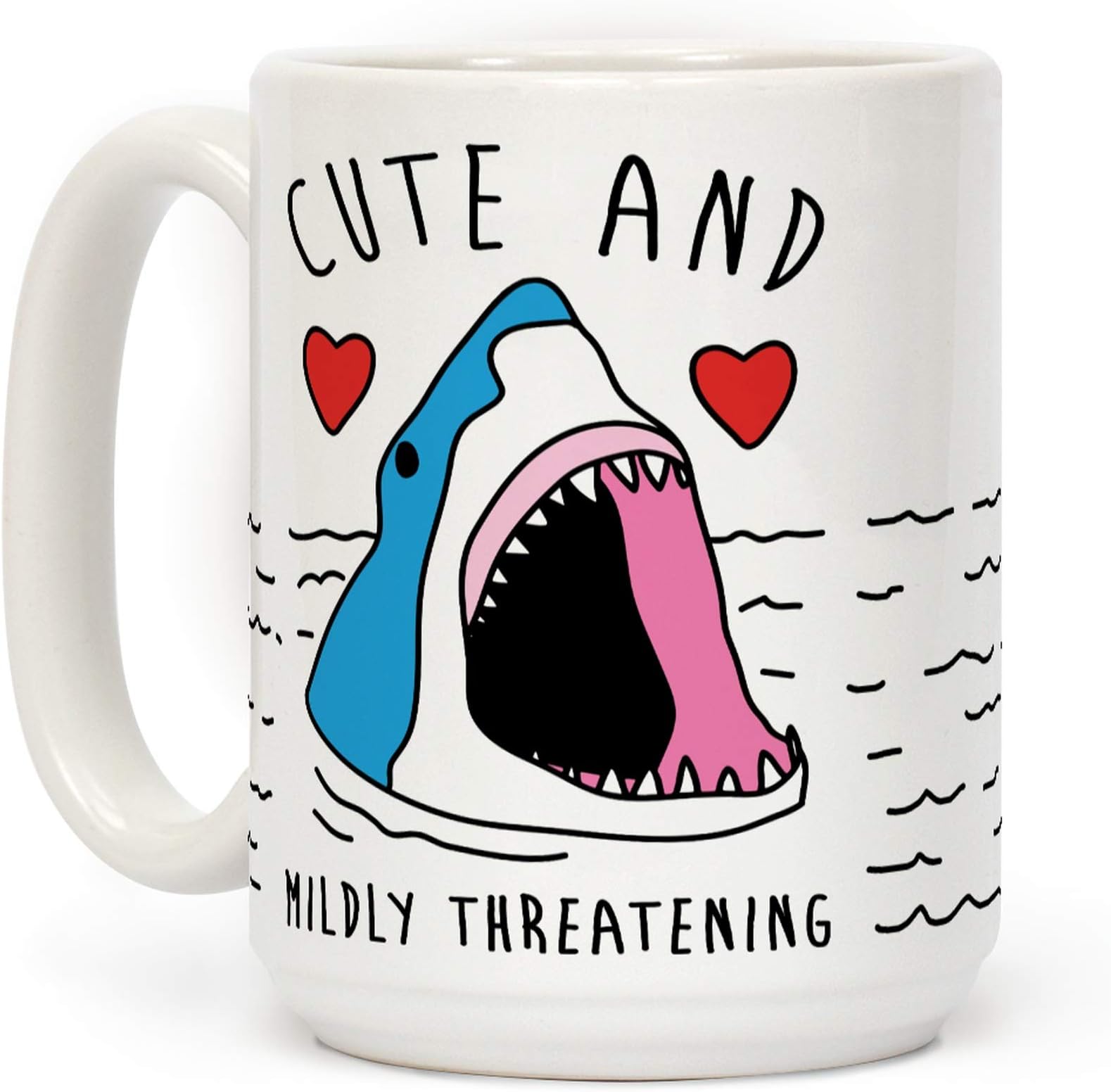 Amazon.com: LookHUMAN Grumpy Gills Shark White 15 Ounce Ceramic Coffee ...