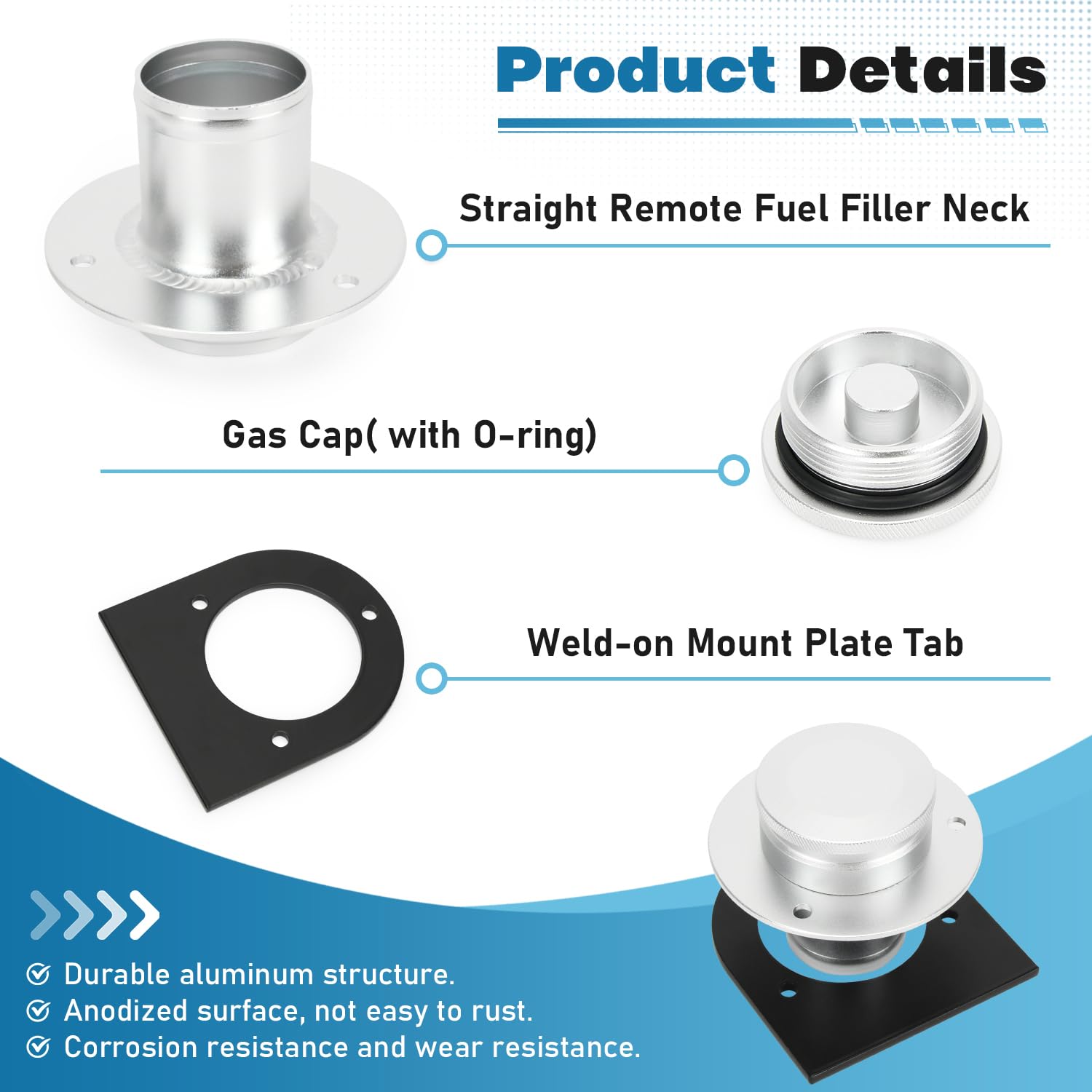 Snapklik.com : PQY 17-2530 Remote Fuel Tank Filler Neck Straight