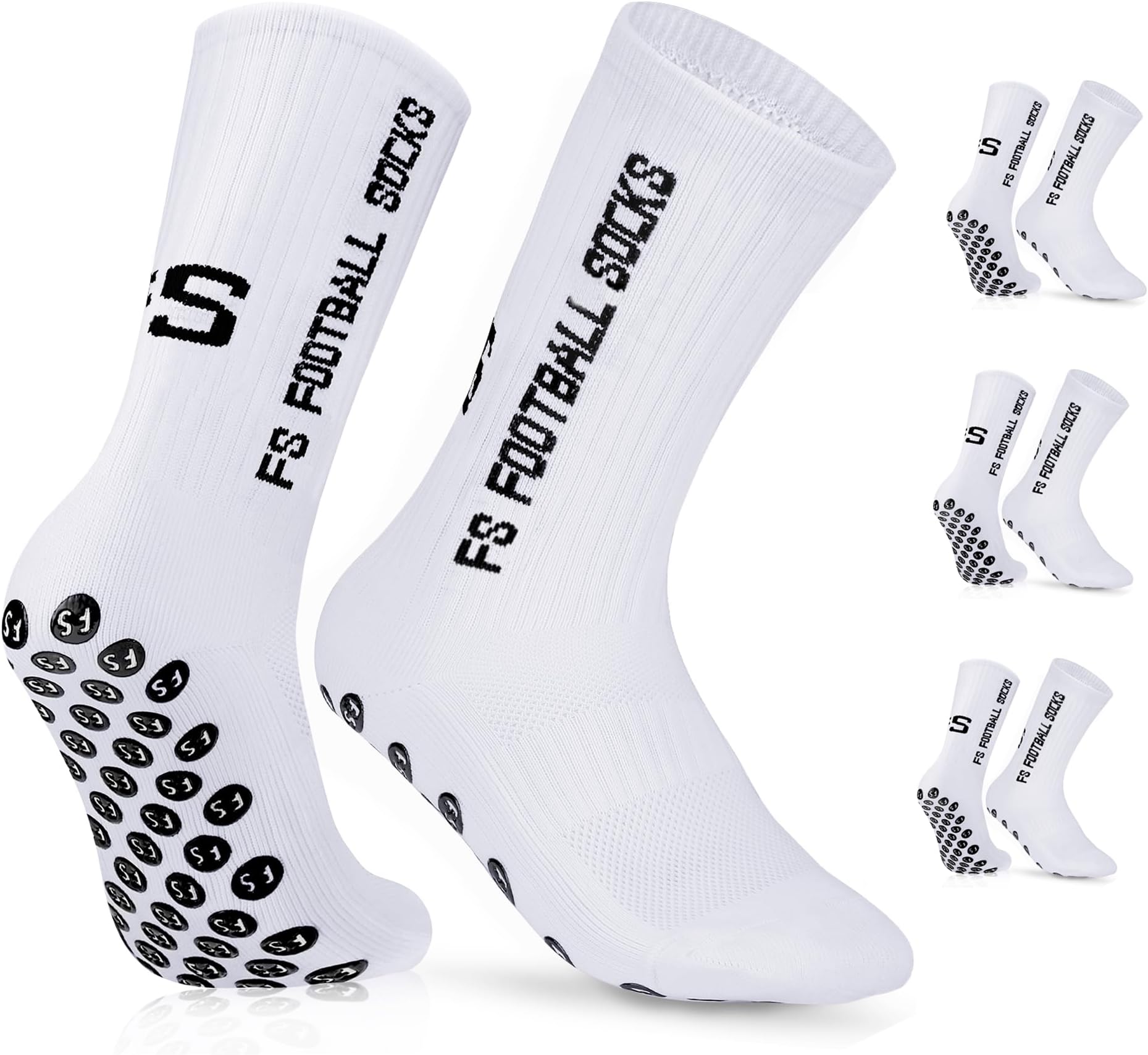 BCZR 2 Paires Chaussettes Antidérapantes Foot, Chaussette Football ...