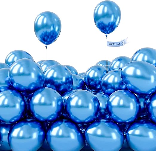 Amazon.com: PartyWoo Metallic Blue Balloons 120 pcs 5 Inch small Mini ...