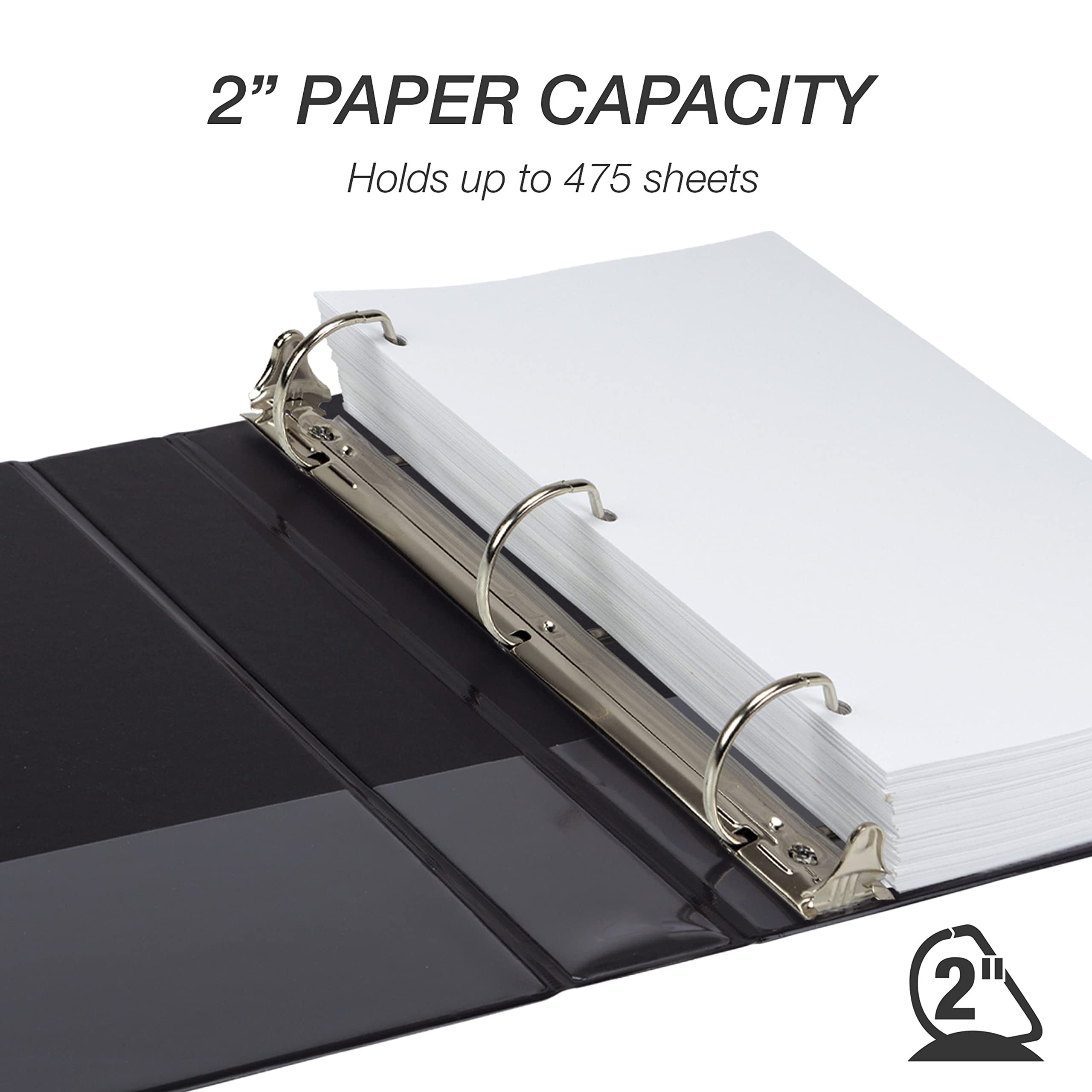 Snapklik.com : Durable 2 Inch 3 Ring Binder, Made In USA, D Ring Binder ...