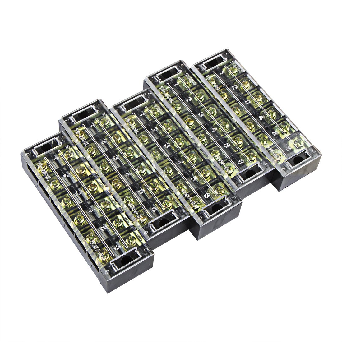 600V 45A 6P : Generic 5 Pcs 6 Positions Dual Rows 600V 45A Wire Barrier ...