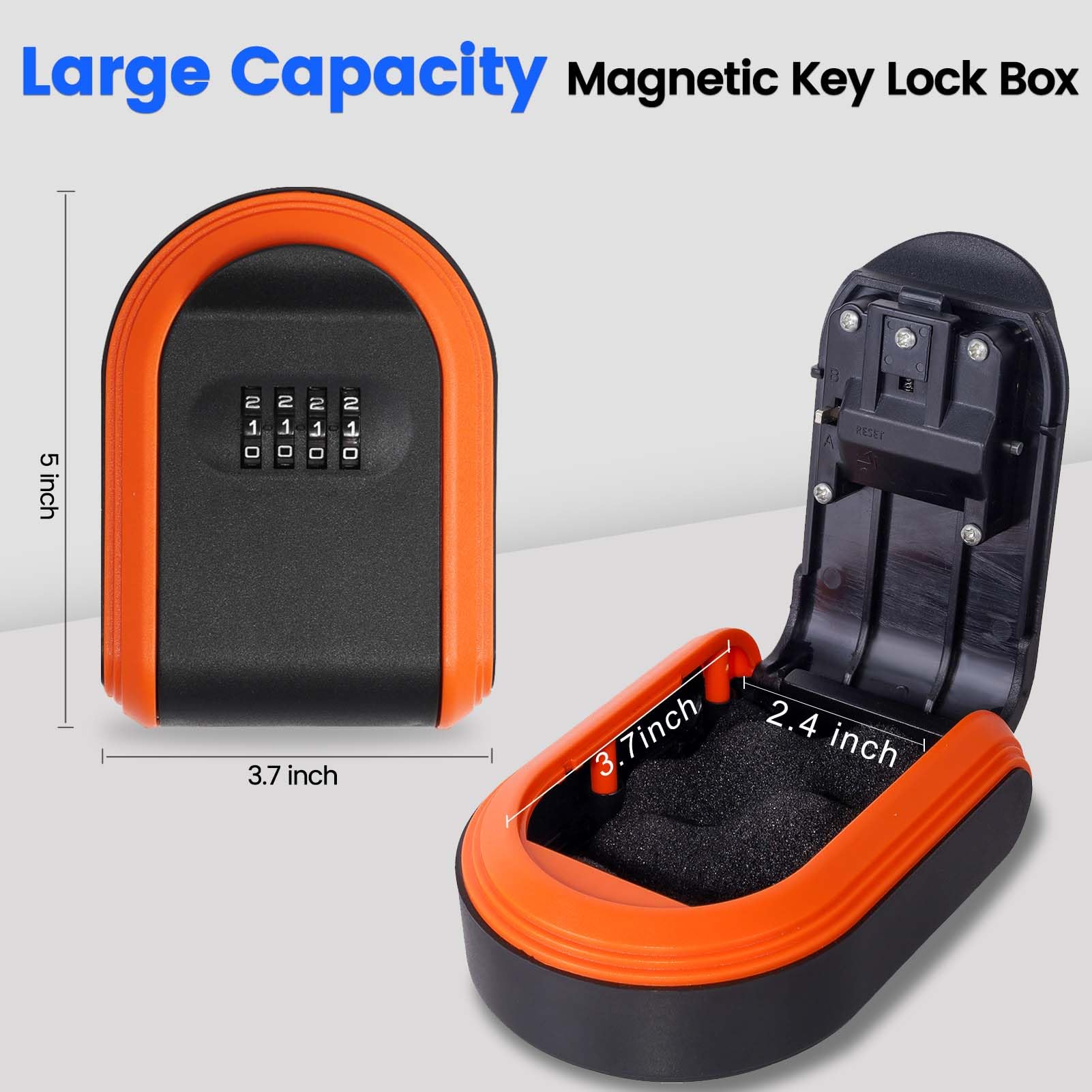 Lockbox For Keys Key Lock Box With Magnetic 4 Digit Combination ...