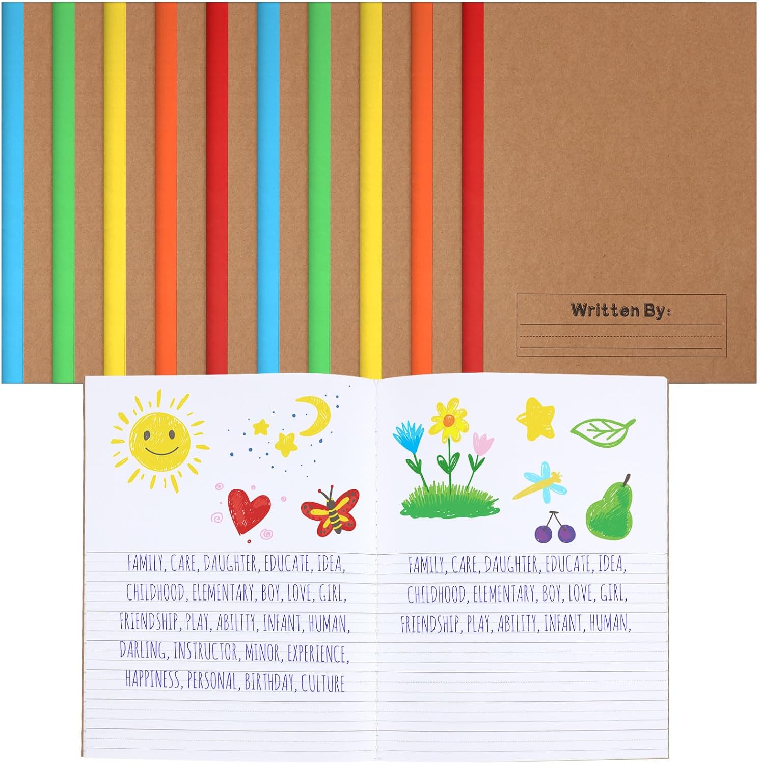 Amazon.com : Henoyso 20 Pcs Primary Composition Notebook for Kids ...