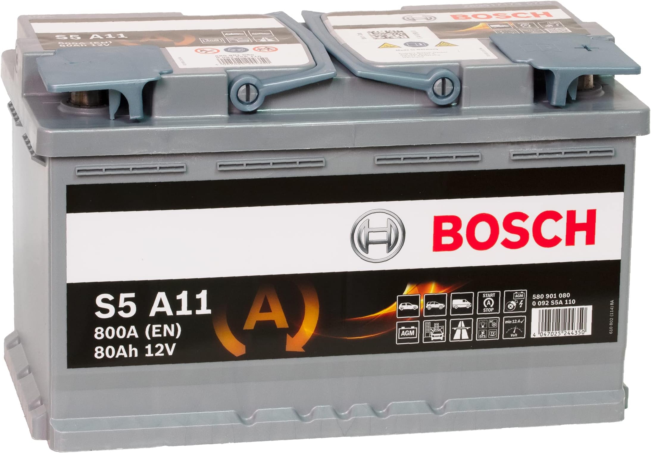 Amazon.co.jp: ドイツ製 BOSCH ボッシュ 欧州車用 高性能 AGM バッテリー 80A 800CCA 規格:L4 サイズ ...