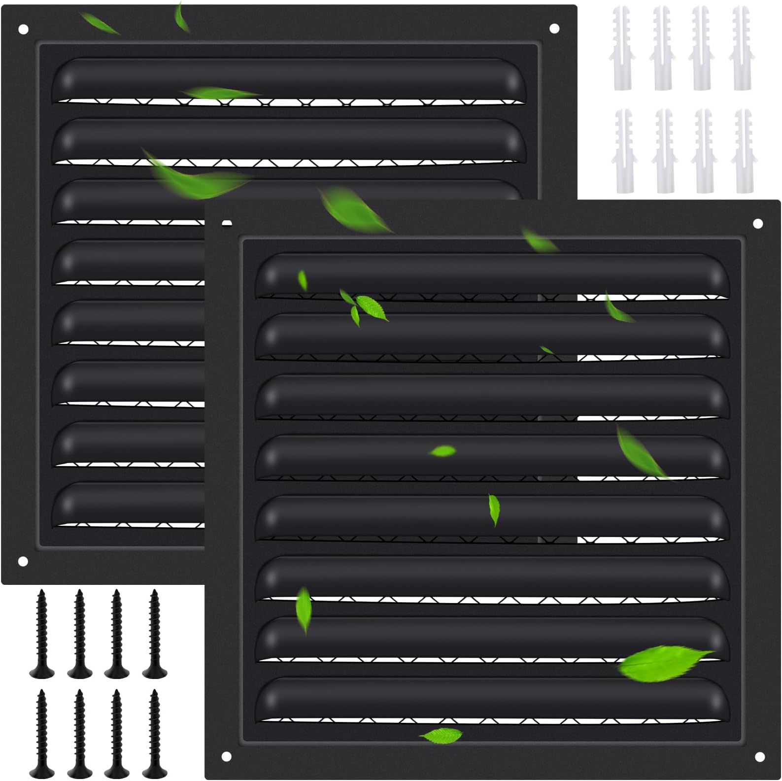 2 Pcs Aluminum Attic Vent 10" X 10" Shed Vents Gable Vents for Houses ...