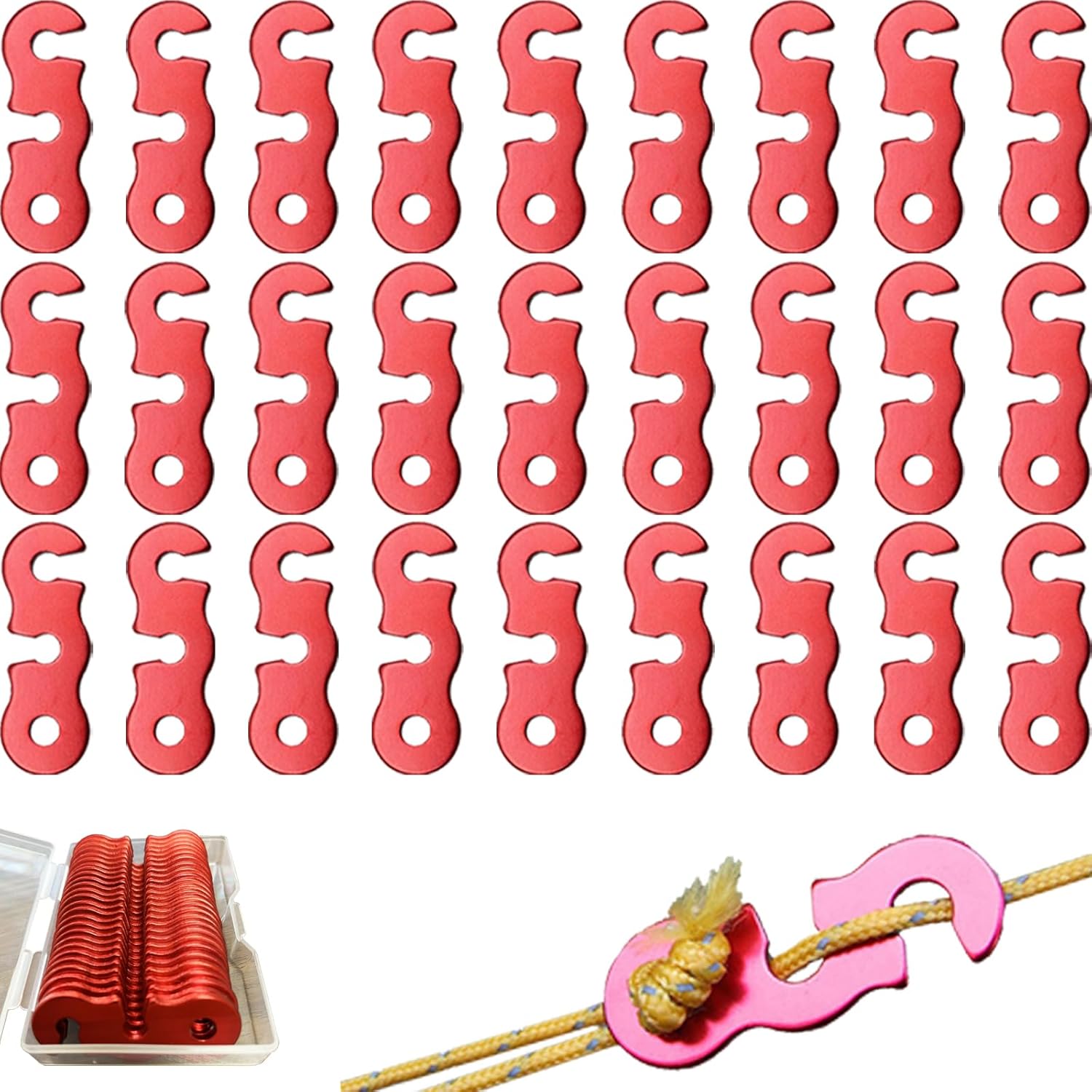 Amazon.com : Kuyafenni Guyline Tensioner Aluminum Alloy Paracord Rope ...