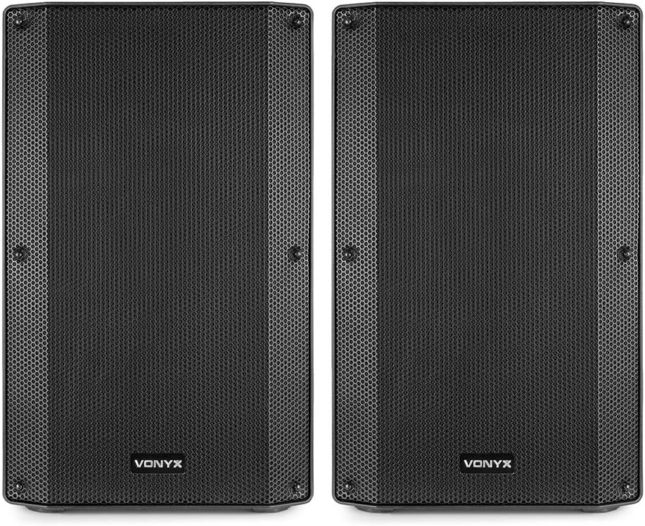VONYX VSA120S 12" Active DJ Speaker Pair Set - 800W Bluetooth PA ...