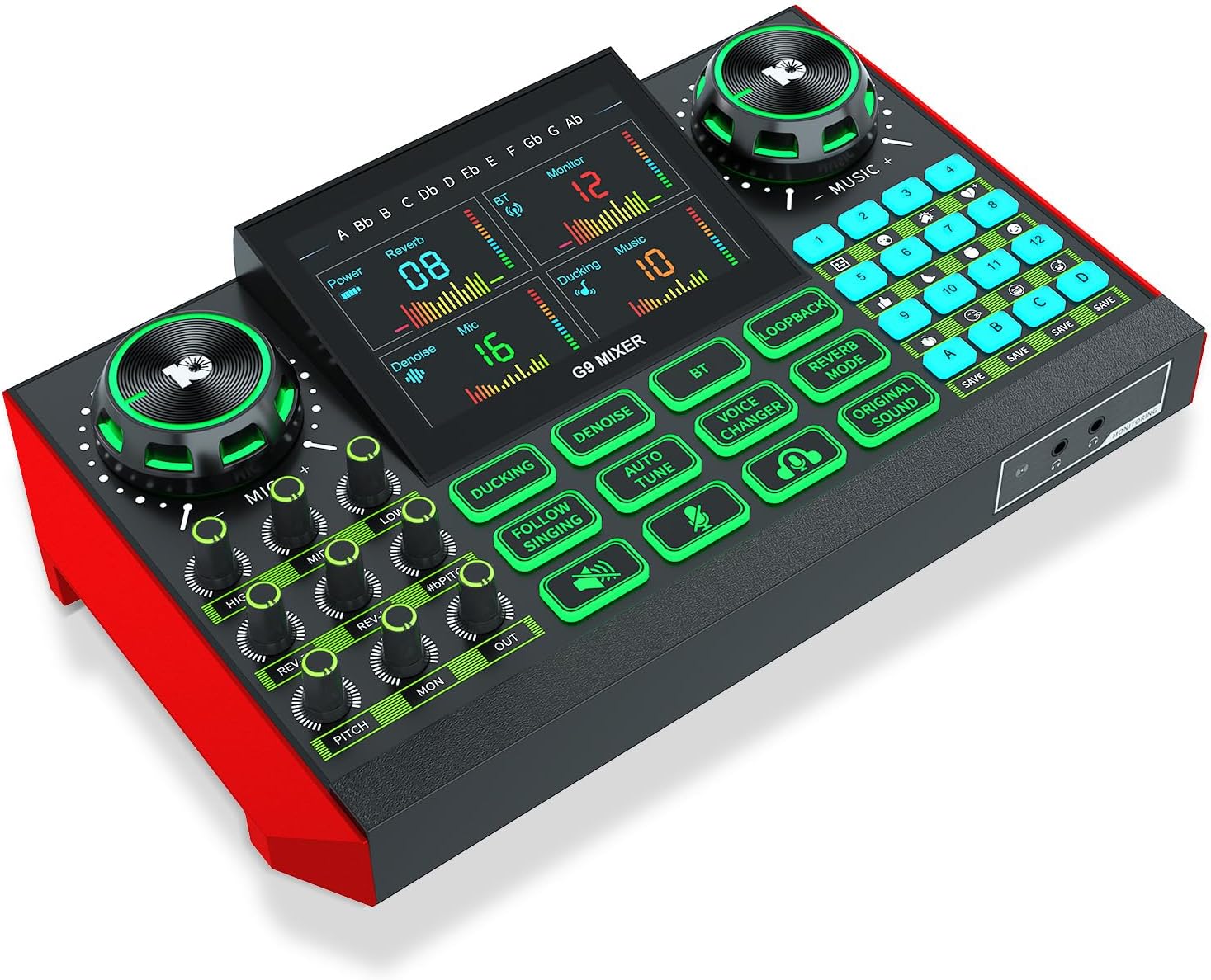 Amazon.com: G9 Gaming Audio Mixer，Podcast Equipment Live Sound Card for ...