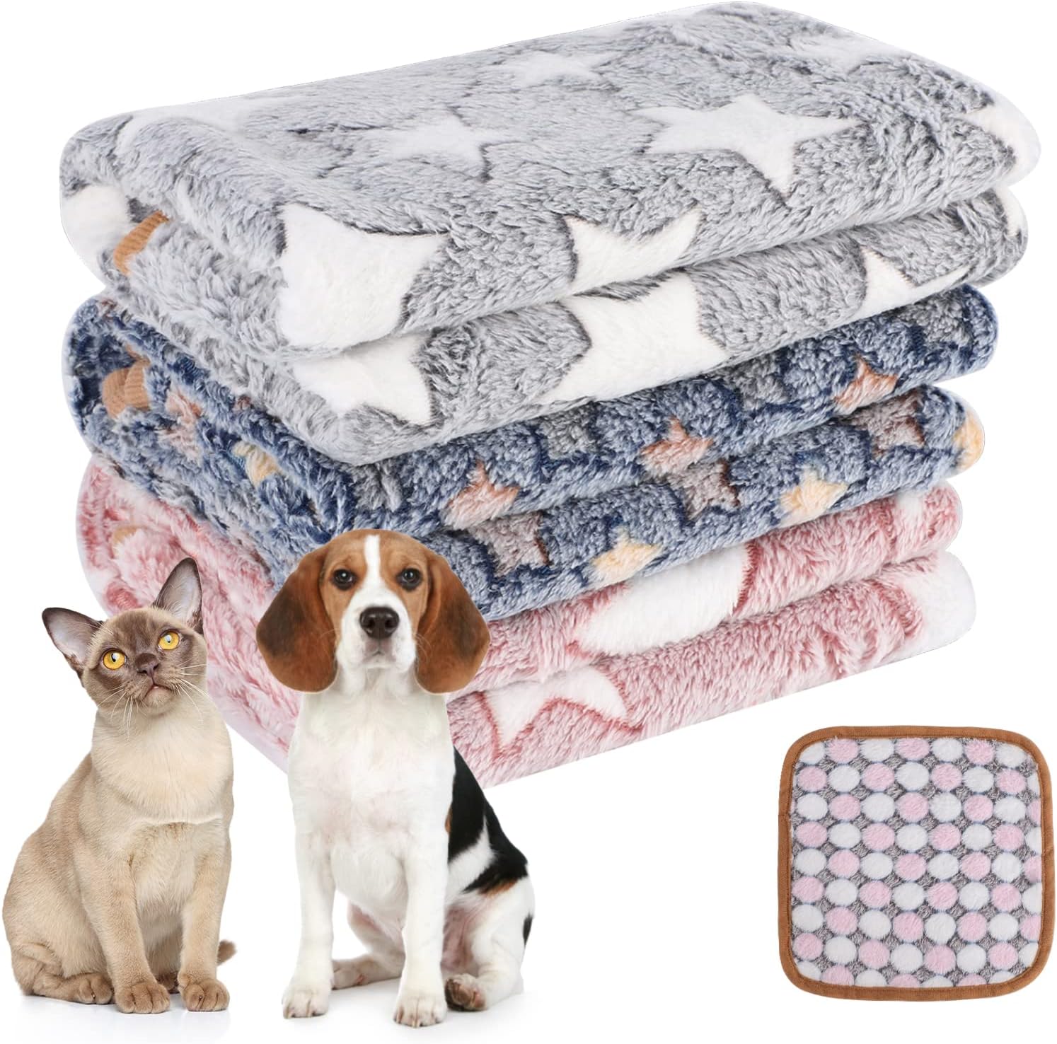 Medo 3pcs Pet Blankets for Small Cats and Dogs, Fluffy Soft Dog Blanket ...