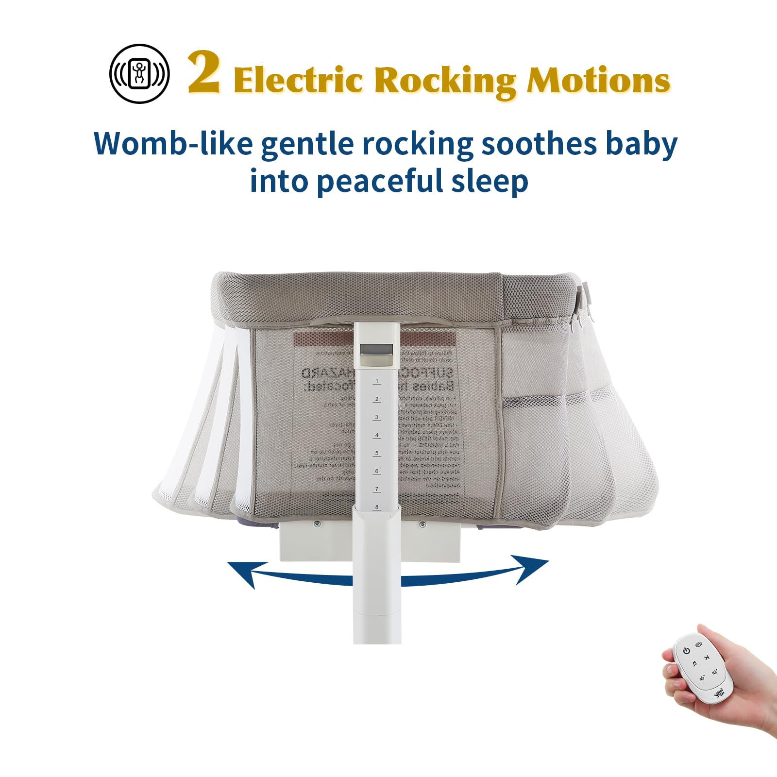 Snapklik.com : VaVaSoo Rocking Bassinet For Baby Automatic Bedside ...