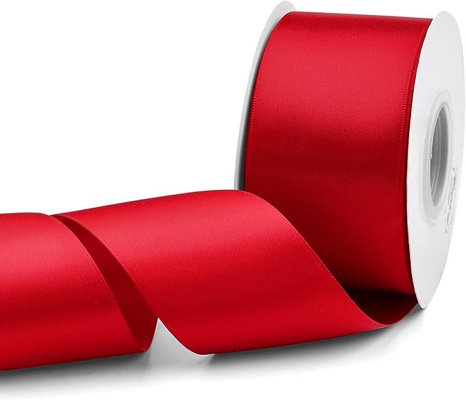Amazon.com: Humphrey's Craft 2 Inch Red Double Faced Satin Ribbon - 25 ...