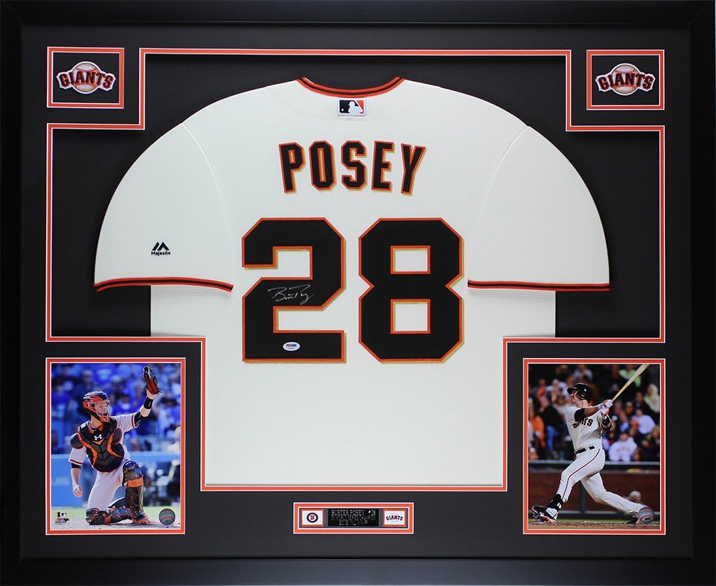 Amazon.com: Buster Posey Autographed Cream Jersey - Beautifully Matted ...