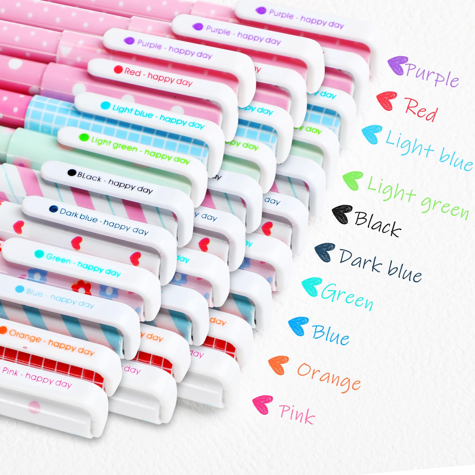 Amazon.com: Tenceur 30 Pcs Gel Ink Pens 0.5 mm Fine Point Rollerball ...
