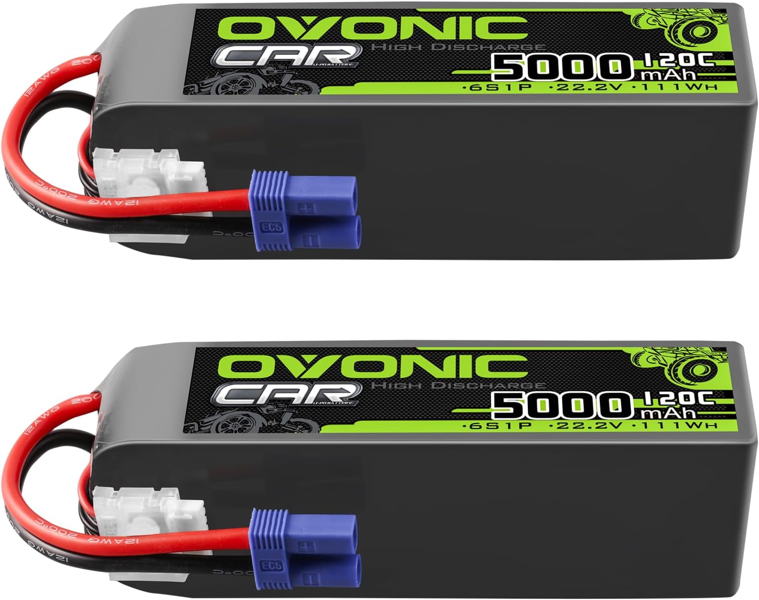 Amazon.com: OVONIC 6S Lipo Battery 22.2V 50C 4500mAh RC Lipo EC5 Plug ...