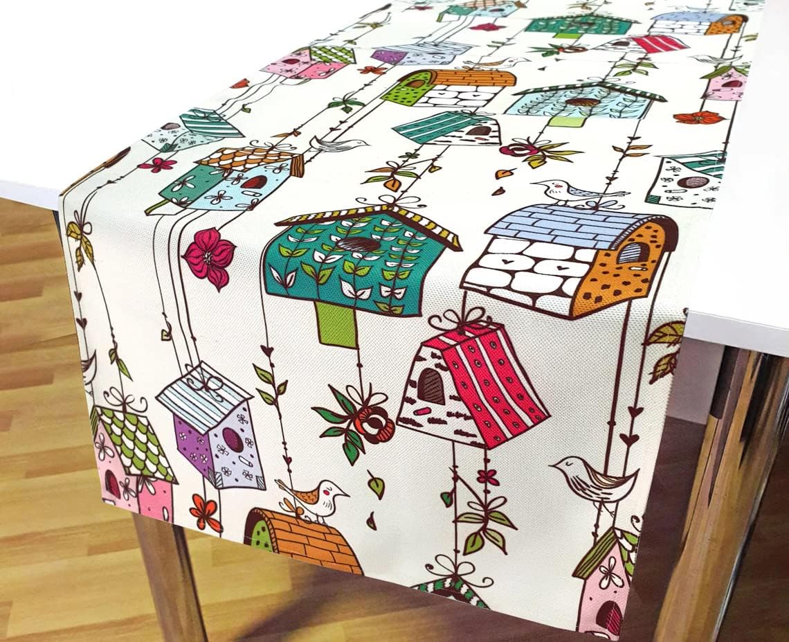 Amazon.com: Birds of Paradise Table Runner - Watercolor Birds and ...