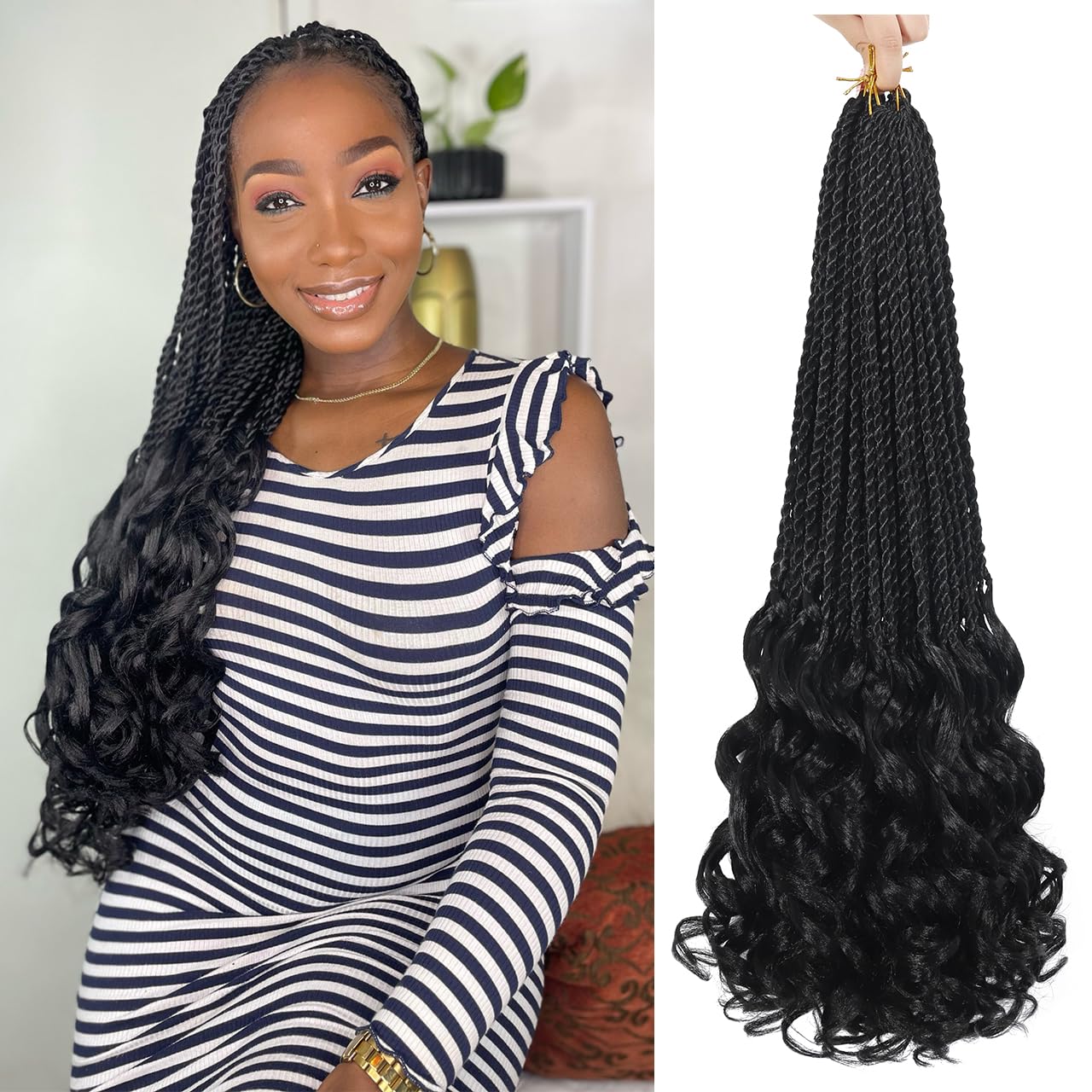 Amazon.com : Senegalese Twist Crochet Hair 7 Packs French Curly ...