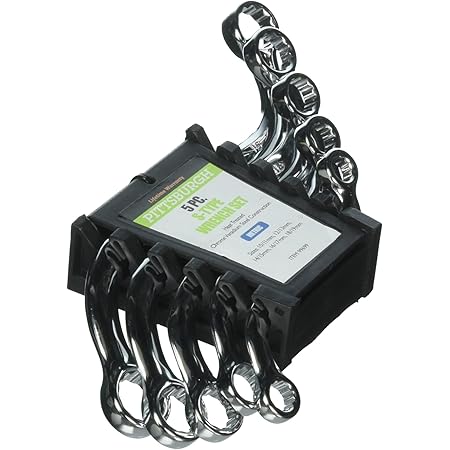 10pc"S" Shaped Wrench Set SAE and Metric CR-V Obstruction Curved 12 ...