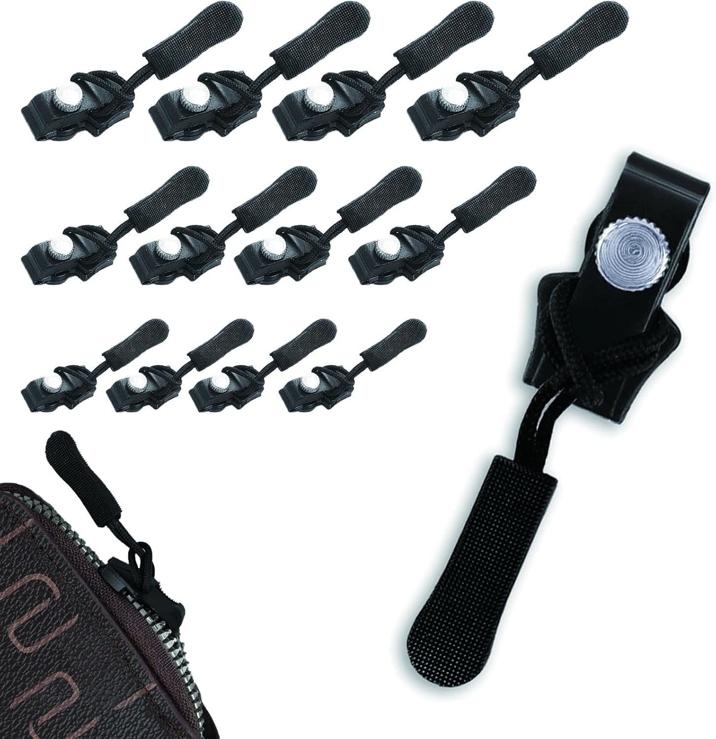 12Pcs Zip Repair Kit, 3 Different Sizes Instant Zipper Repair Universal ...