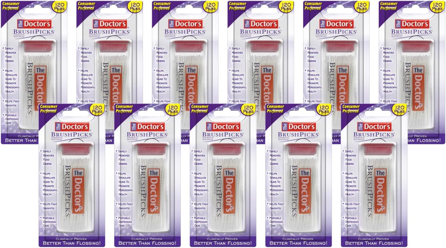 Amazon.com : The Doctor's BrushPicks Interdental Toothpicks, 275 pieces ...