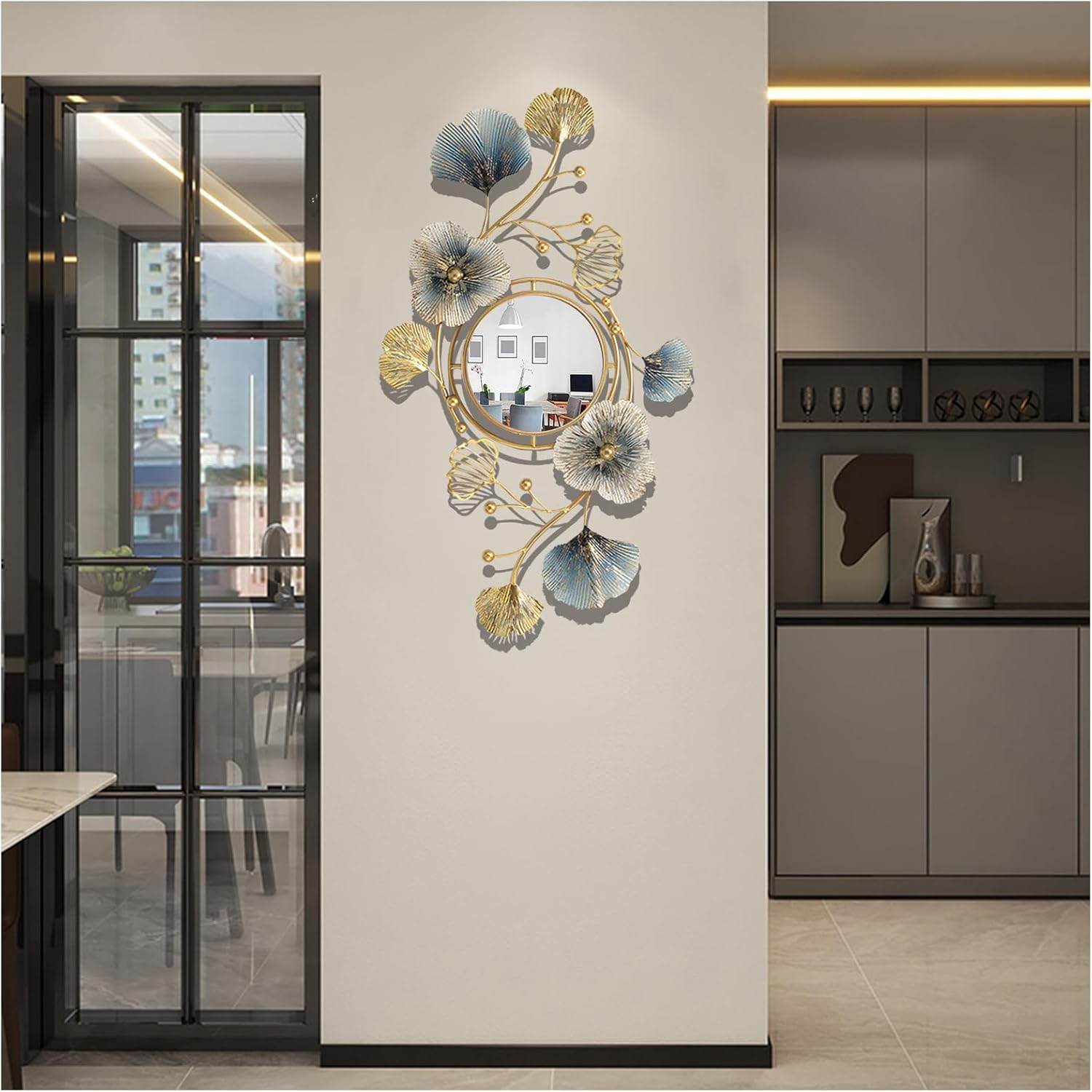 Hoernflk Metal Decorative Wall Mirrors for Living Room,Large Metal Wall ...