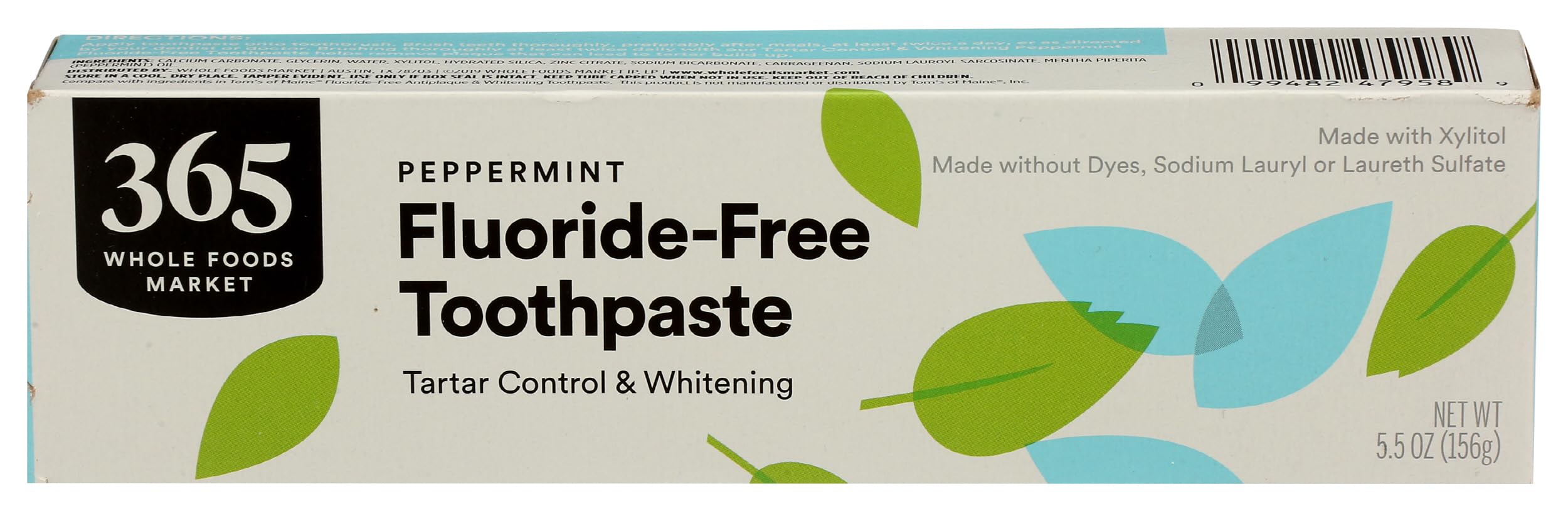 Amazon.com : 365 by Whole Foods Market, Fluoride-Free Tartar Control ...