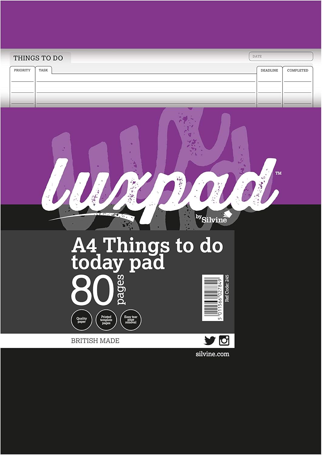 Silvine A4 Things To Do Pad with 80 sheets of Quality 75gsm Paper ...