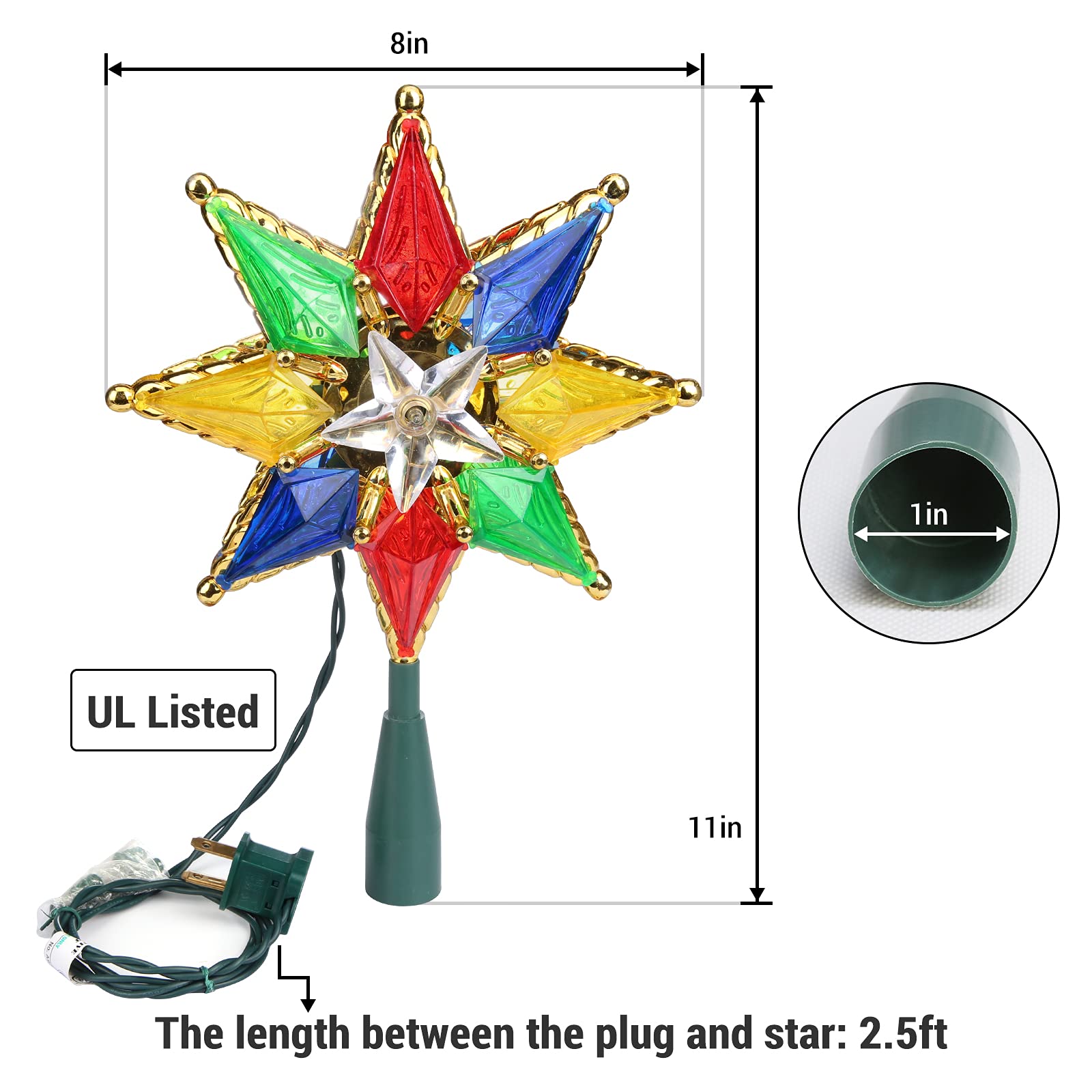 Snapklik.com : Brizled Christmas Star Tree Topper, 8