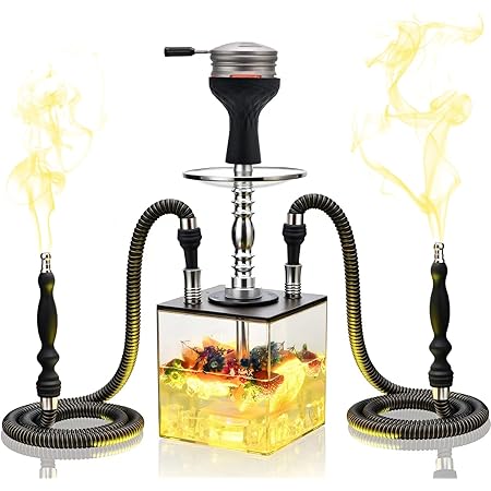 Amazon.com: 【Upgrade】 Large Opening Design 2 Hose Hookah Set with ...