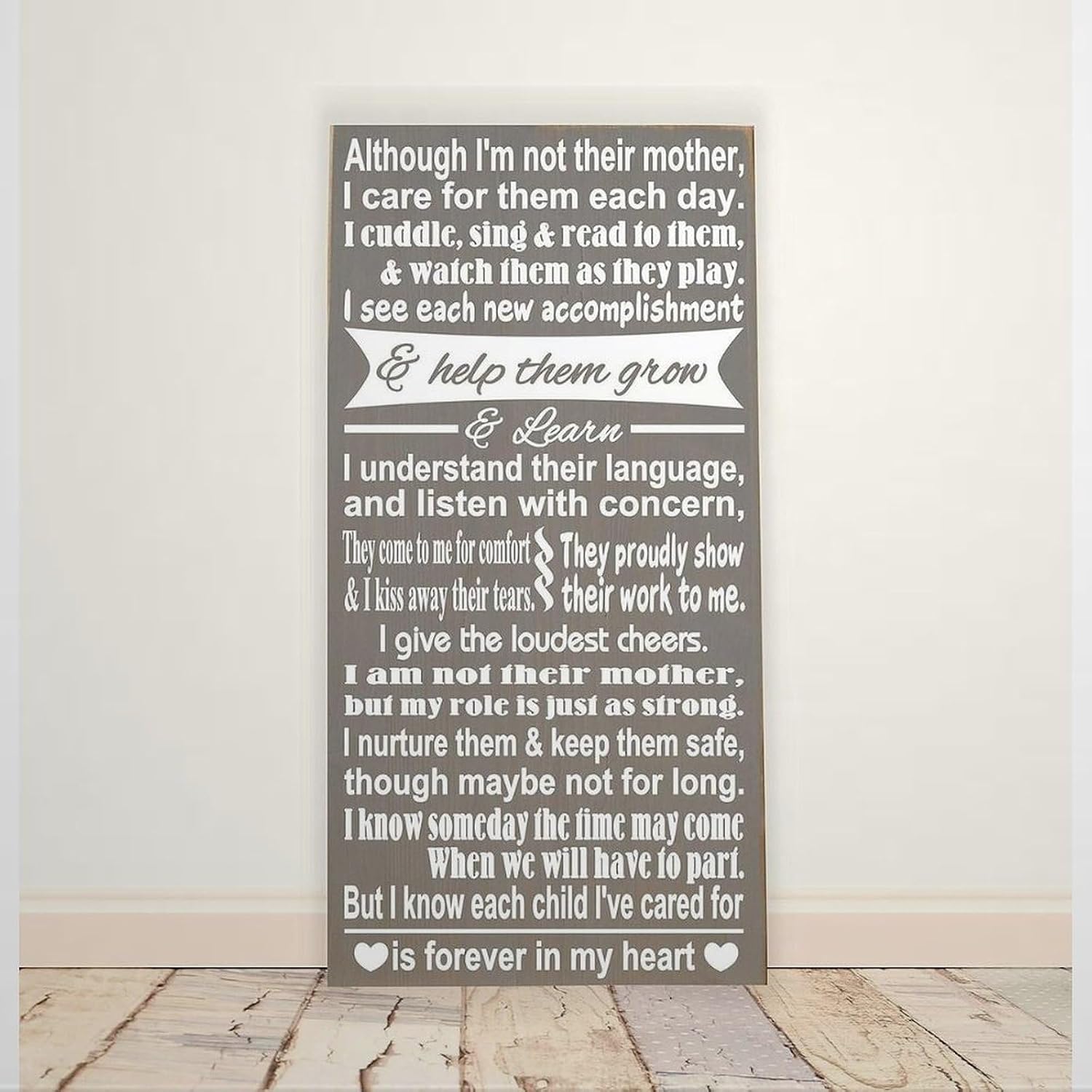 Amazon.com: Daycare Preschool Nanny Poem Wood Sign 10X20 Babysitter ...
