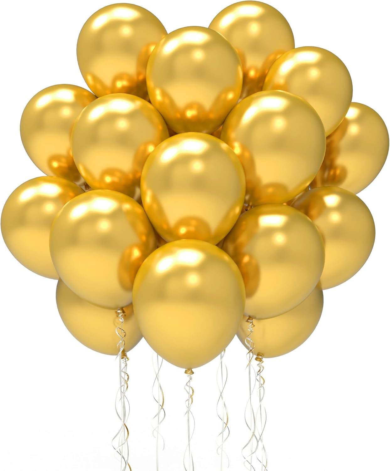 Amazon.com: Sharlity Metallic Gold Balloons 100 Pcs 12 inch Chrome Gold ...