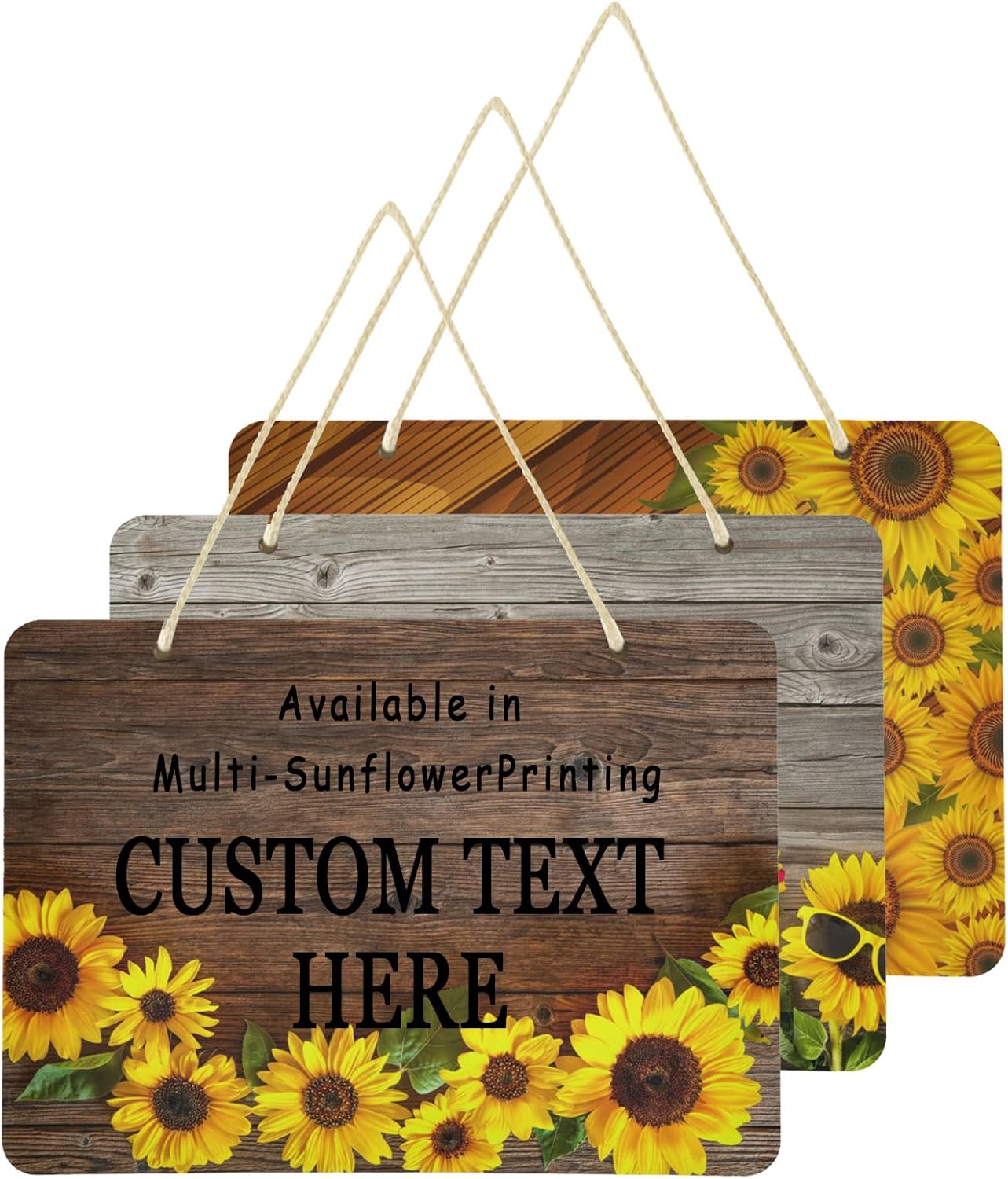 Amazon.com: Naanle Wooden Sunflower Personalized Office Name Plate ...