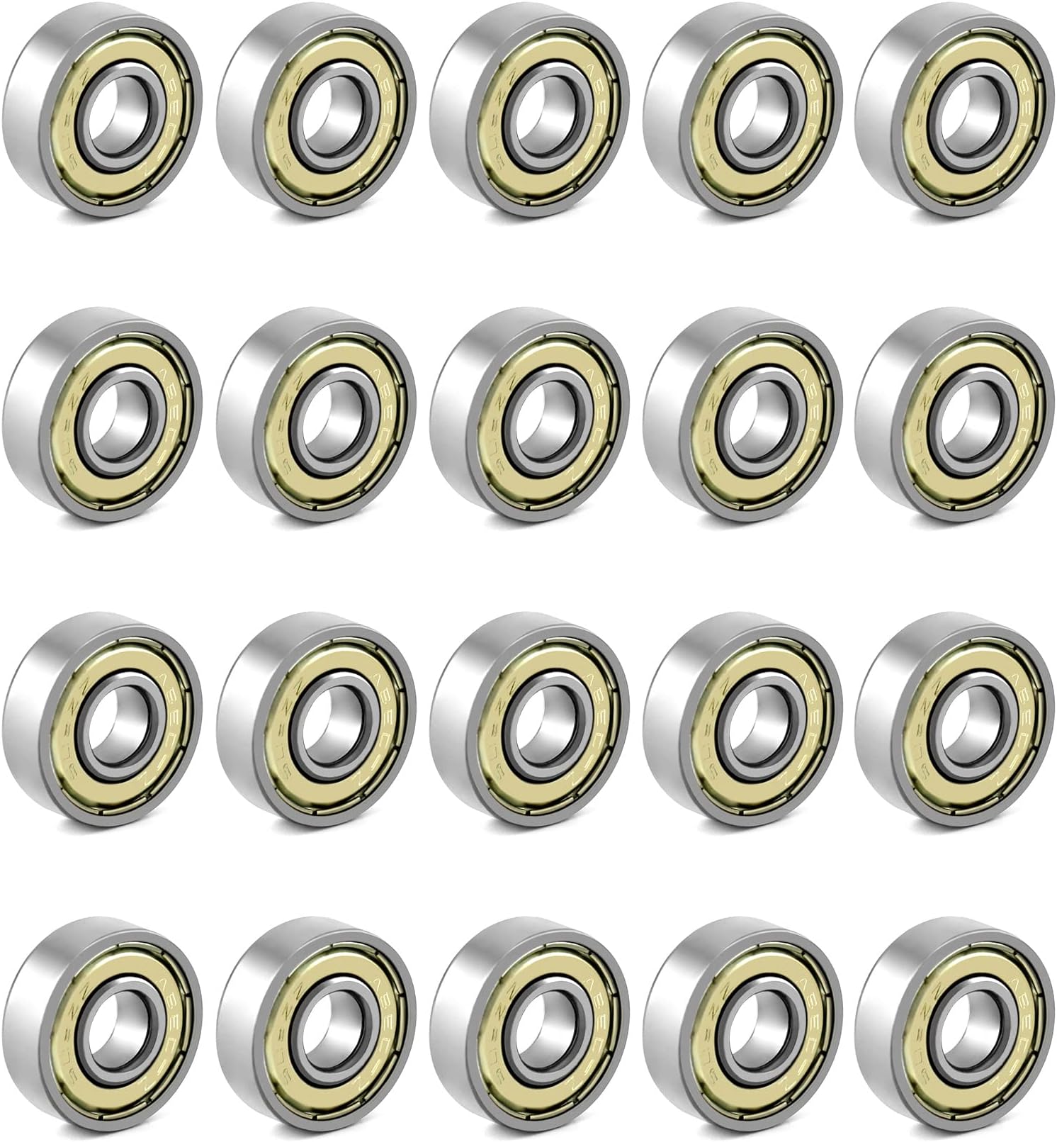 QWORK 20 Packs 608zz ball bearing, Longboard Roller Skate Bearing, for ...