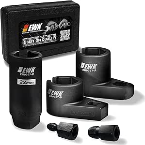 Amazon.com: EWK 5 Pcs Automotive Oxygen Sensor Socket & Thread Chaser ...
